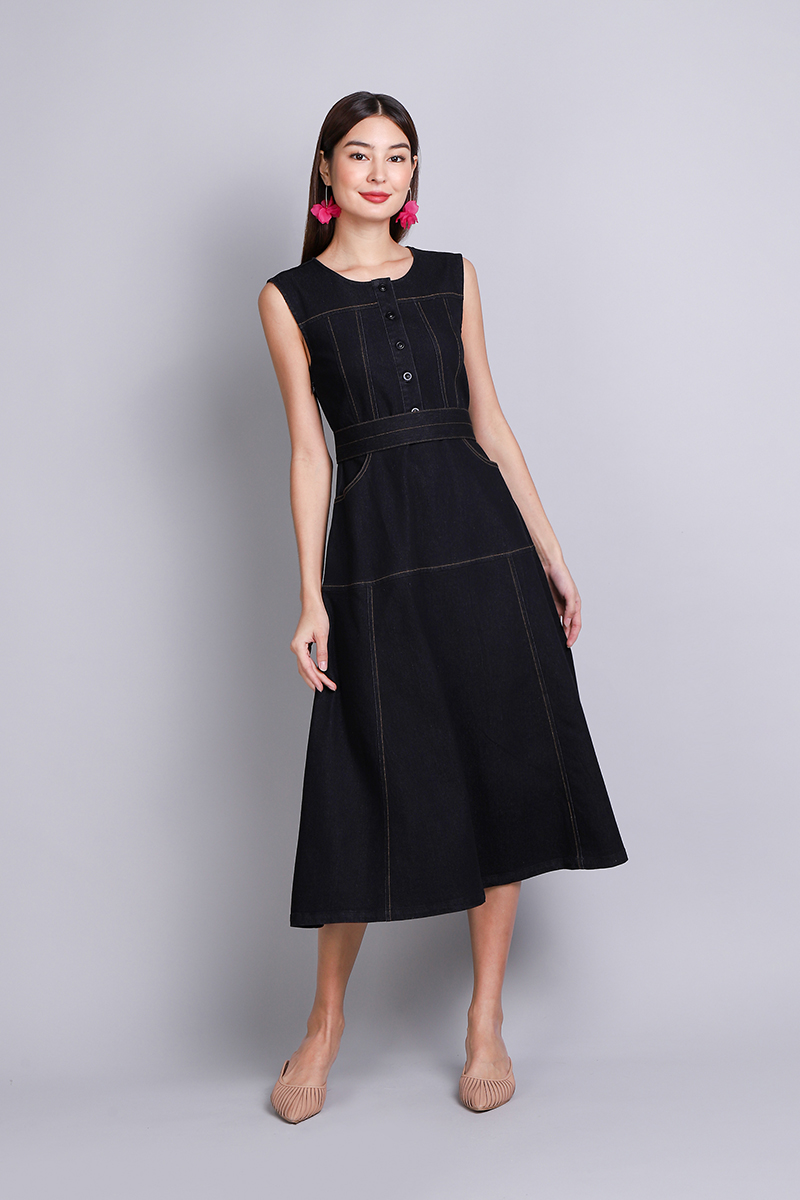 Titania Dress In Black Wash | Kind To Kind