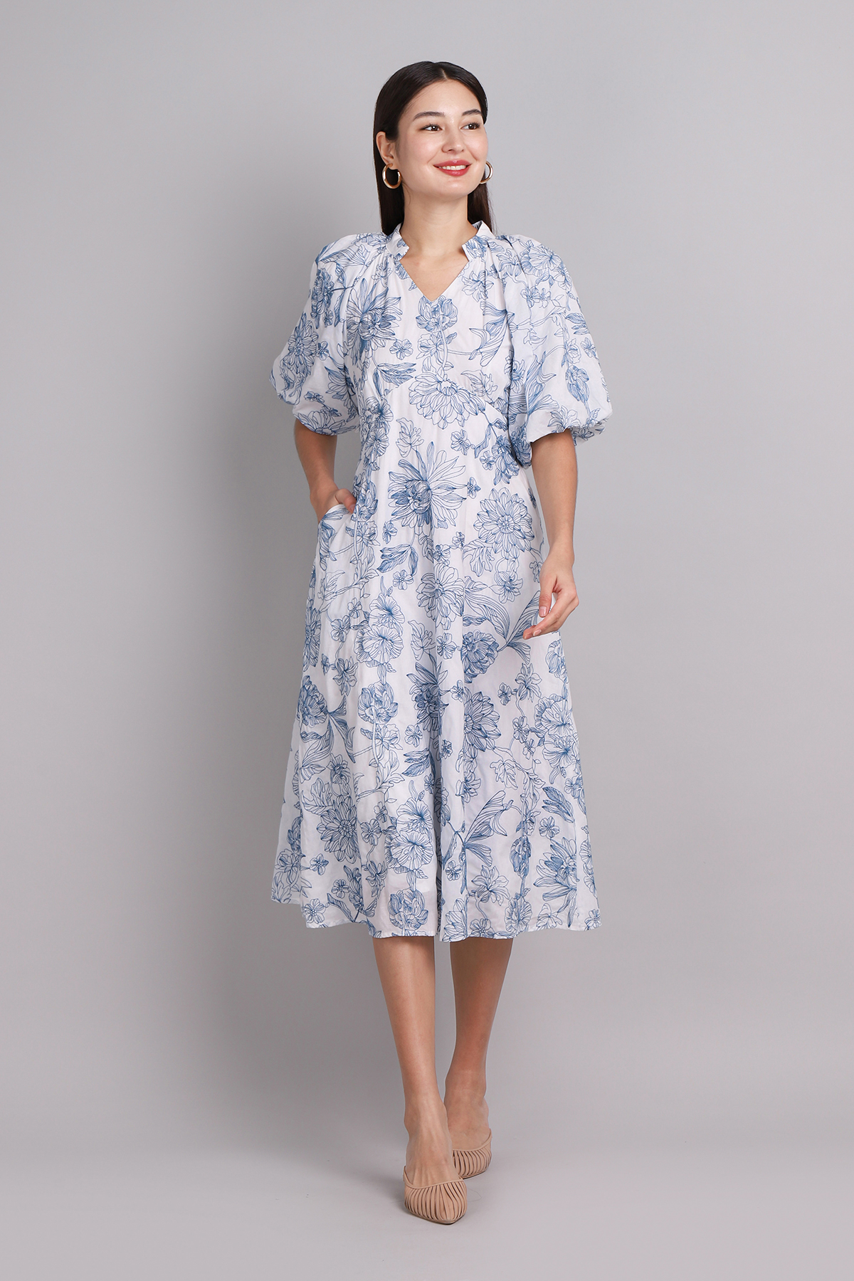 Daria Dress In Blue Broderie | Kind To Kind