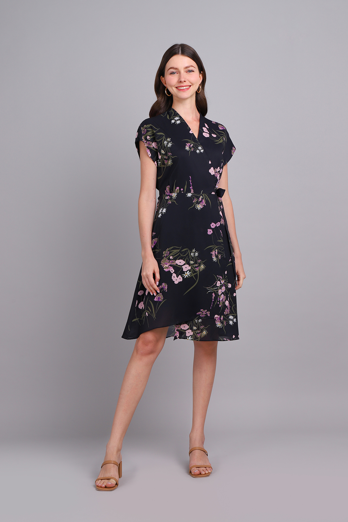 Aiko Dress In Black Florals | Kind To Kind