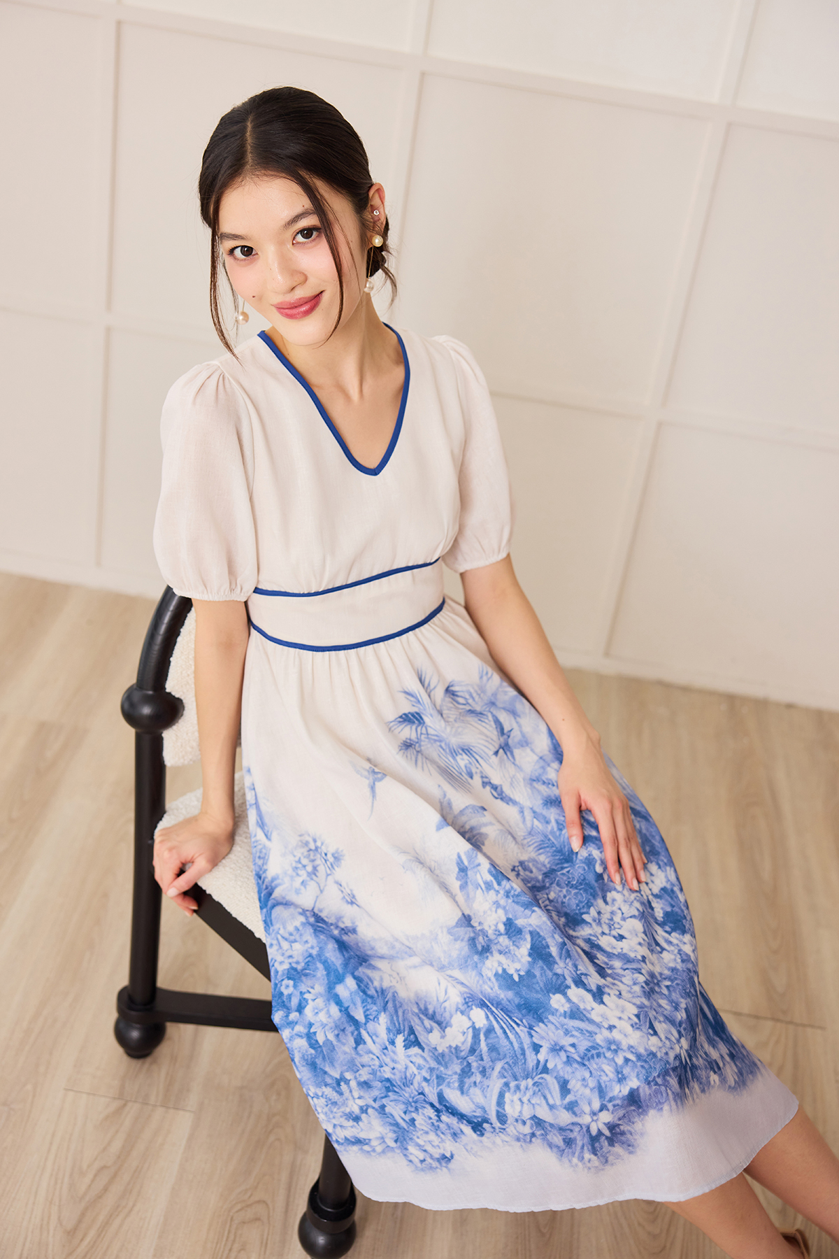 Eden Dress In Blue Watercolour Prints | Kind To Kind