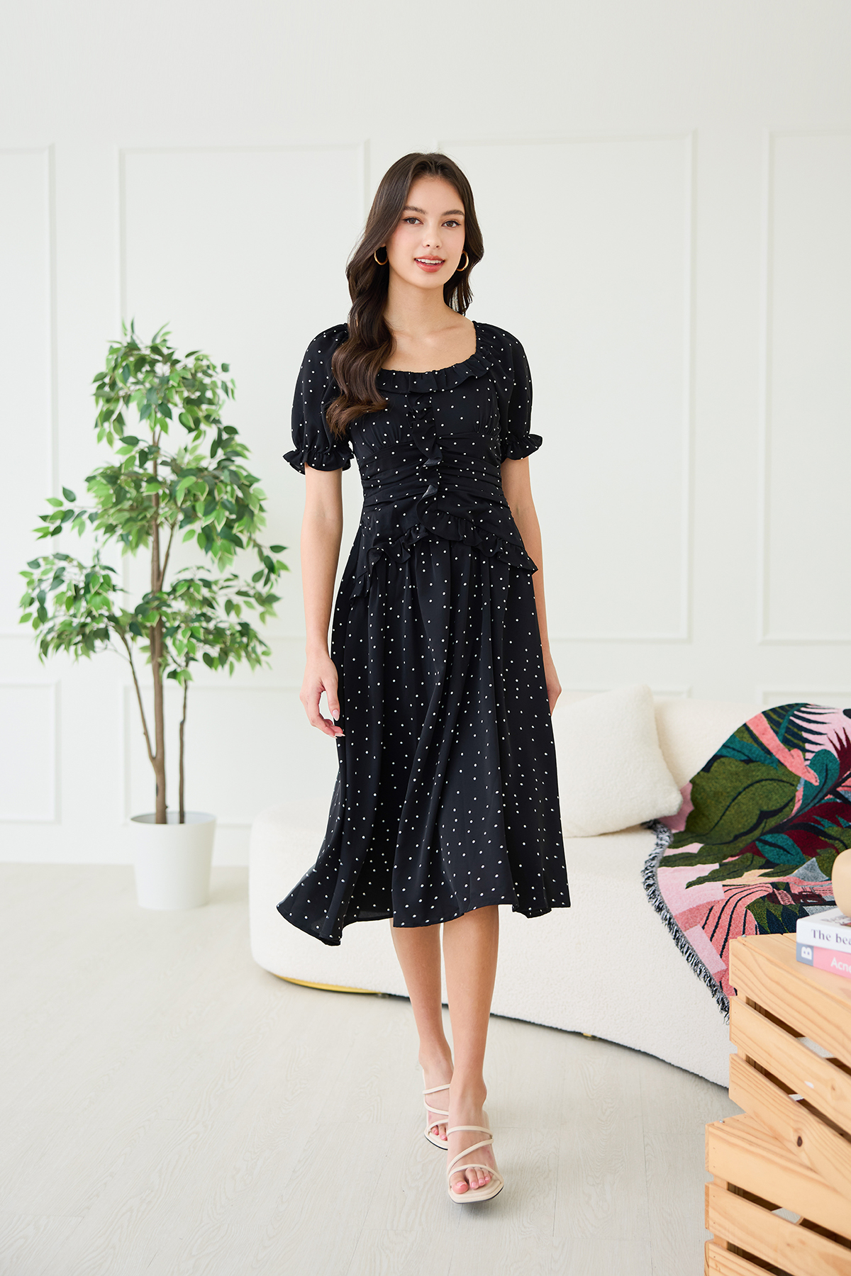 Aelin Dress In Black Dots | Kind To Kind