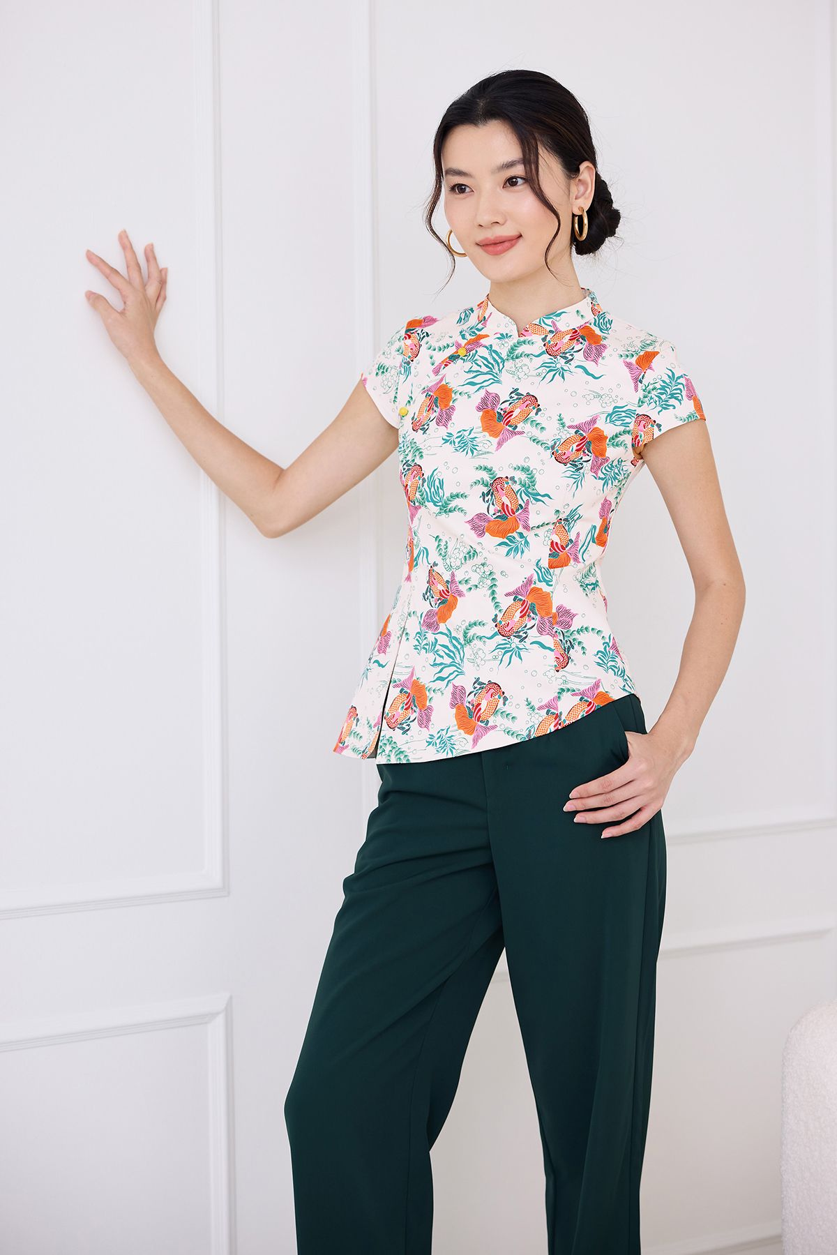 Spring Abundance Cheongsam Top In Ivory | Kind To Kind